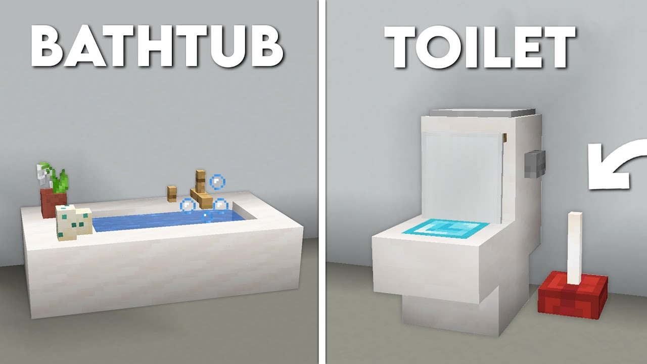 Minecraft: 25 BATHROOM Build Hacks and Ideas! - Minecraft Builders