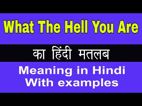 What The Hell are you Meaning in Hindi/What The Hell are you का अर्थ या मतलब क्या होता है.