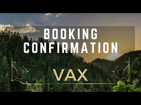 Booking Confirmation VAX