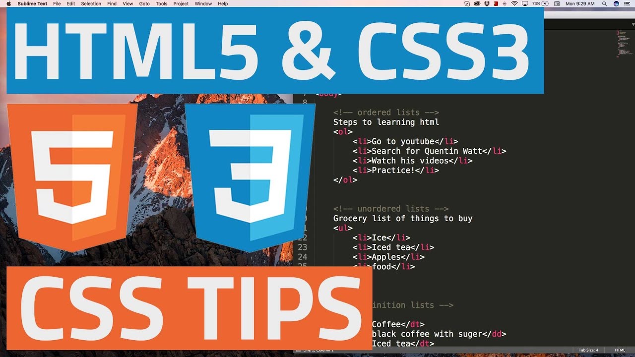 HTML5 and CSS3 beginner tutorial 14 - CSS tips