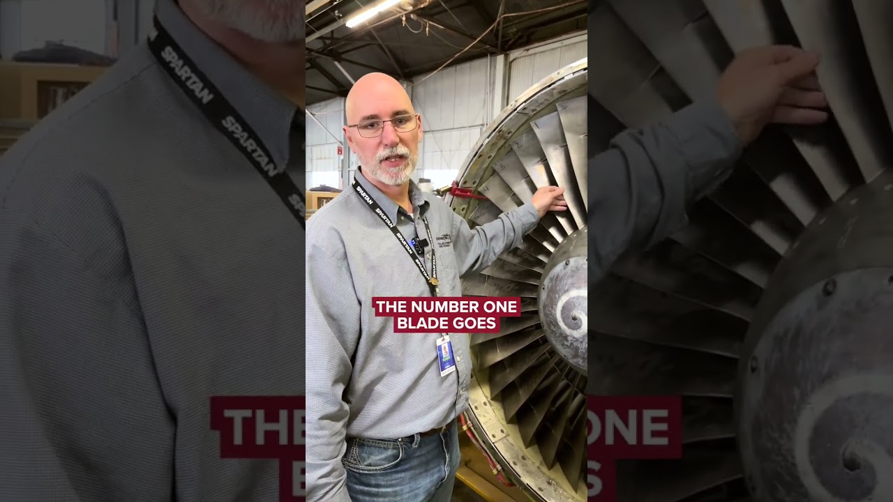Inspecting Turbine Blades on a CFM-56 Engine