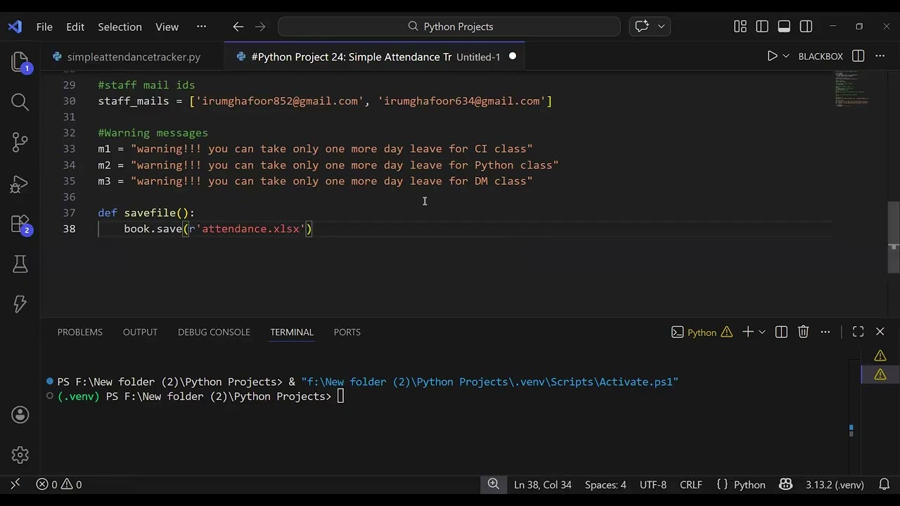 (24) Python Project: Simple Attendance Tracker in Python