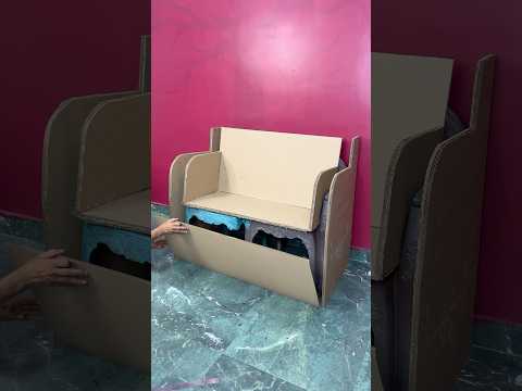Beautiful Sofa Craft using Recycled Plastic Chairs and Cardboard #short #reel #viral #youtubeshort