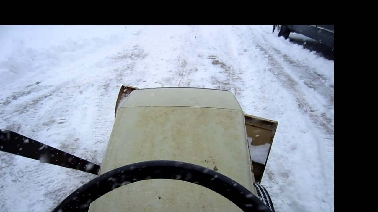 Snow plow time Sears ST10 Tractor in action