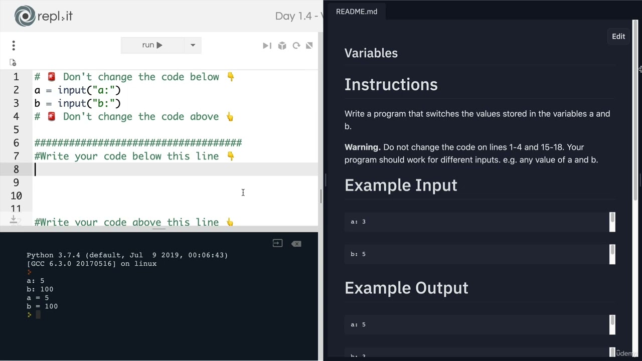 Interactive Coding Exercise Variables (013)