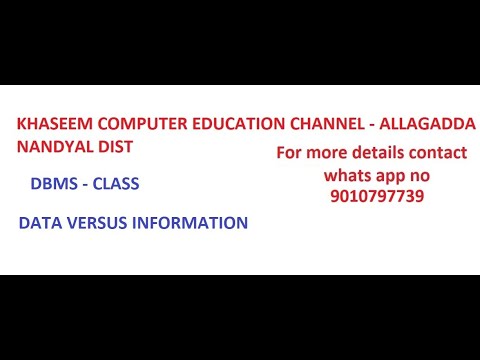 DATA AND INFORMATION IN DBMS