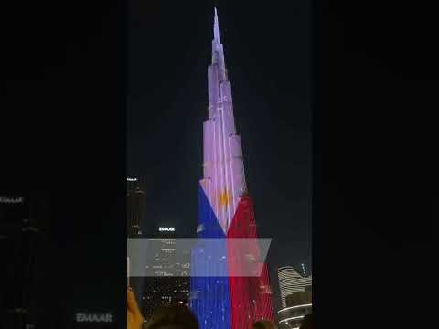 THE BURJ KHALIFA IN DUBAI WAS ILLUMINATED WITH THE PHILIPPINE FLAG