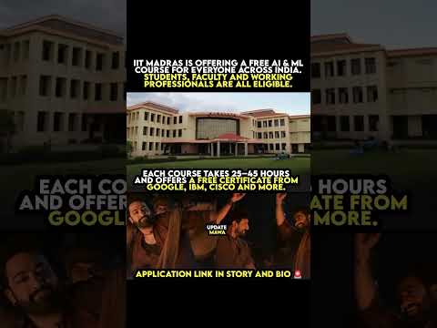 check link in story & Bio 🚨🚨 Free AI & ML Course by IIT Madras!Ready to master Machine Learning.