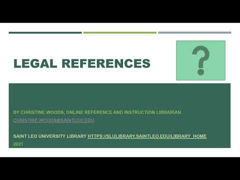 Legal References and Citations APA Format