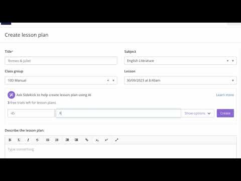 Sidekick: AI Lesson Planning Made Simple | Powered by Satchel One