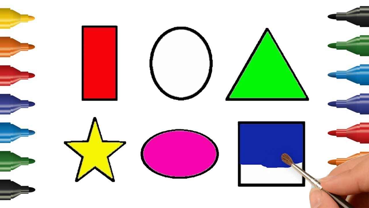 Shapes Coloring Page for Kids Learning Math Easily | Learn Shapes | Kids Coloring Page