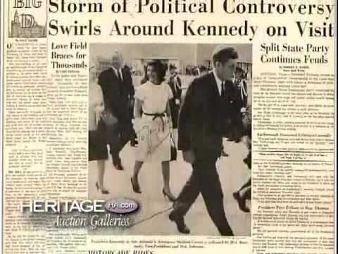 John F. Kennedy Signed Dallas Morning News Front Page from Morning of November 22, 1963.