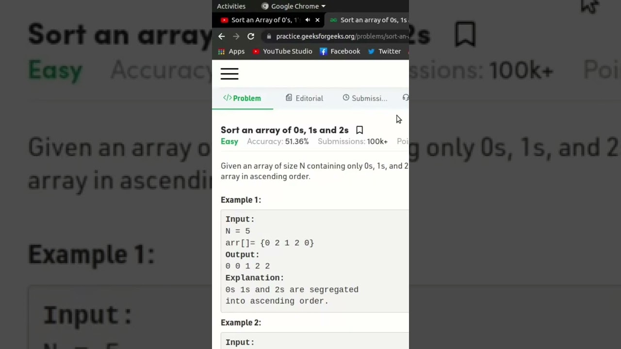 Sort an array of 0s, 1s and 2s | #Code | Nataraja Murthy #005 #sort #array #logic #love #programming