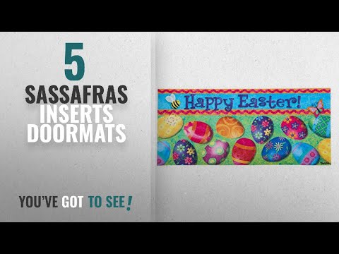 Top 10 Sassafras Inserts Doormats [2018 ]: Sassafras Decorative Insert Mat, 10x22 Inches, Happy