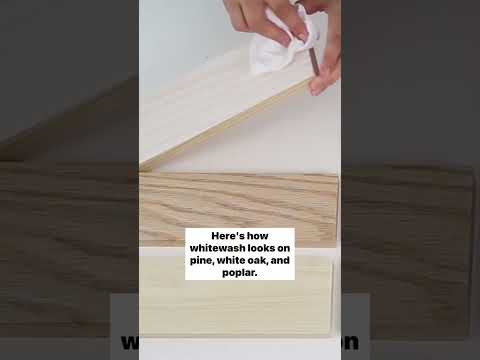 How to tone down yellow wood or add character with a DIY whitewash finish!