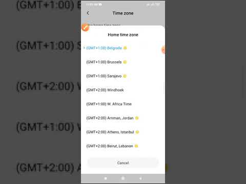 Brussels country calendar time zone setting on Xiaomi