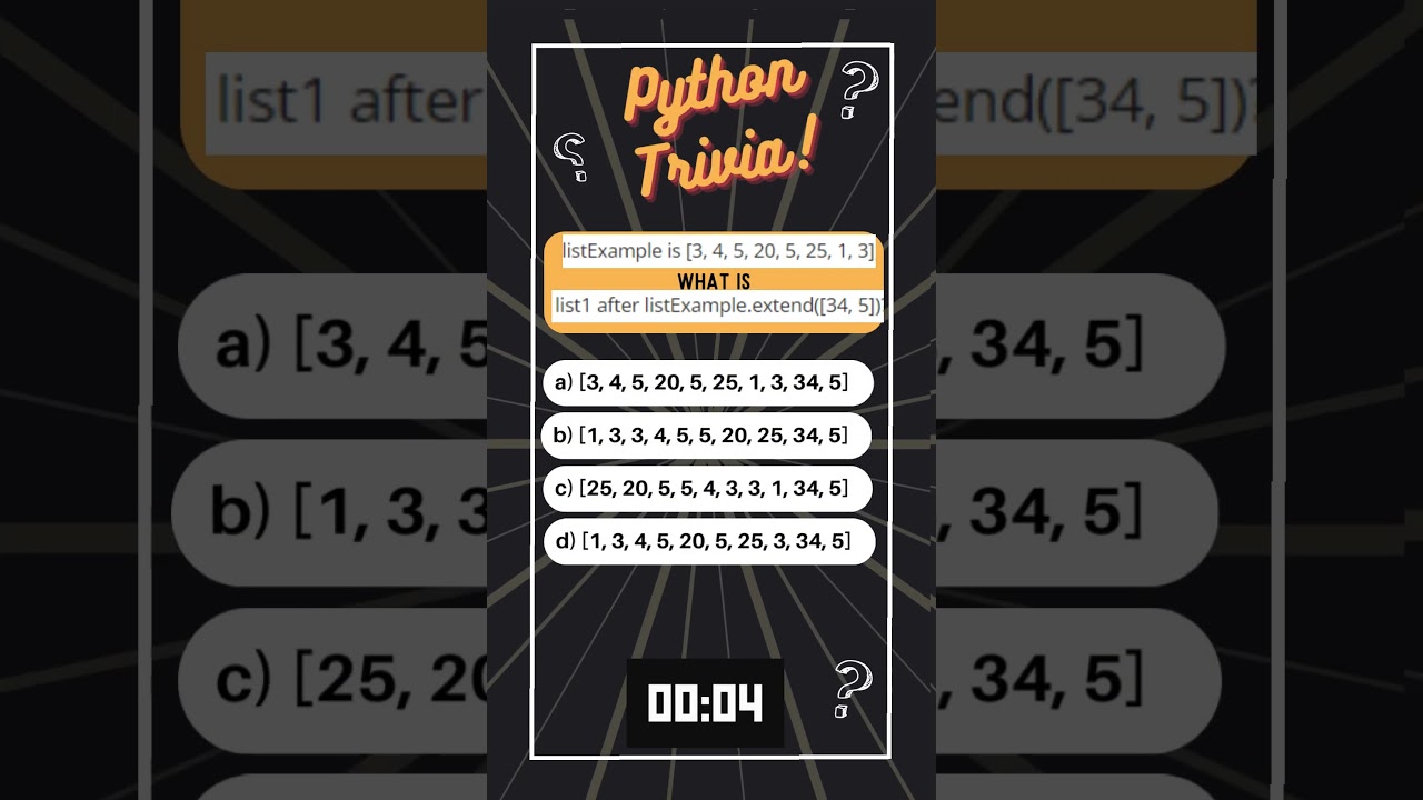 Python Trivia   List 21 #coding #python #techcommunity #shorts #trending #viral #datascience