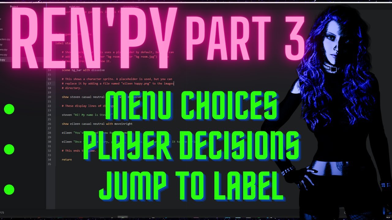 Renpy Tutorial Part 3 | Menus and Labels