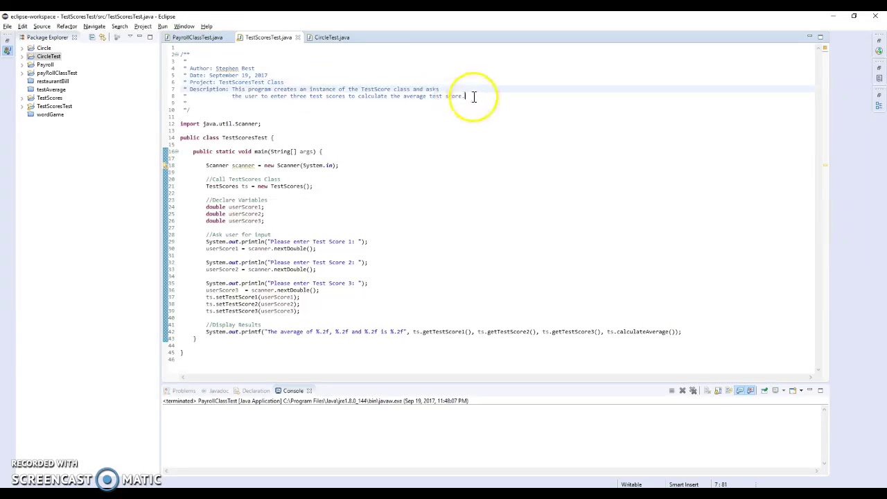 Chapter 3 Programming Projects