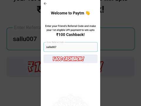 Paytm Referral Code Kaise Use Kare ! Paytm 100 Cashback? Paytm Refer Code Kaise 2025