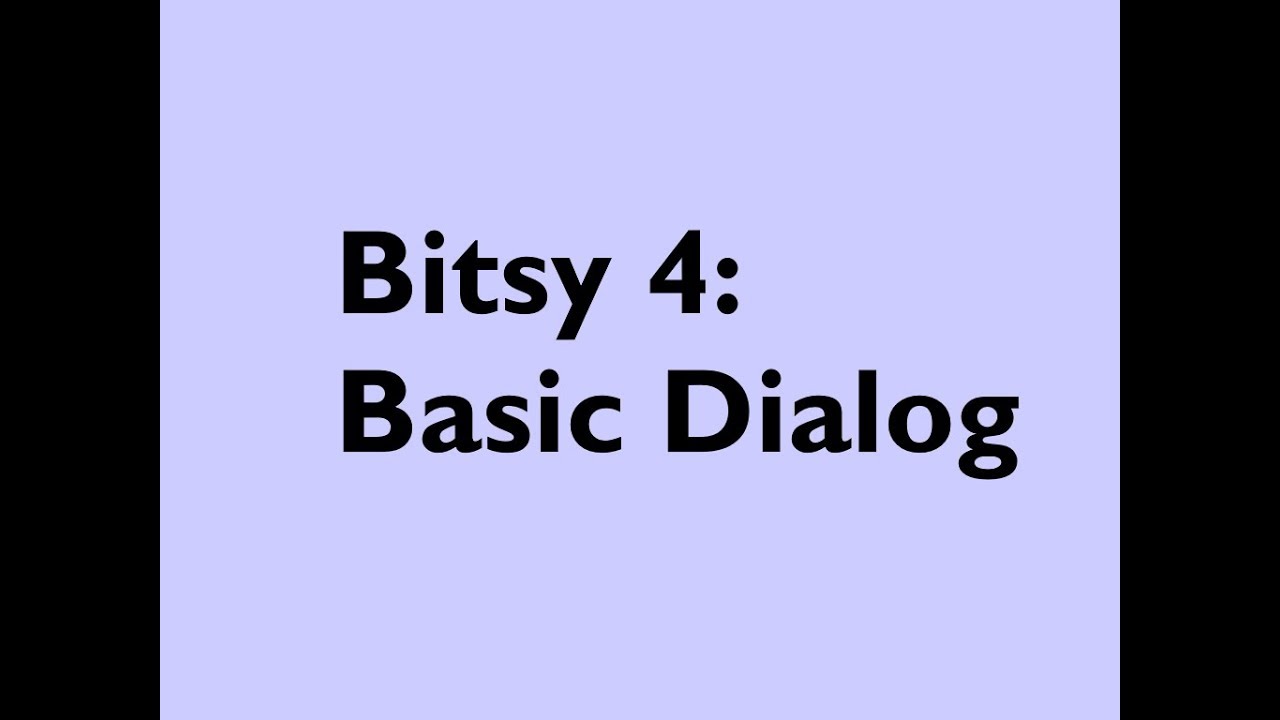 Bitsy 4: Basic Dialog