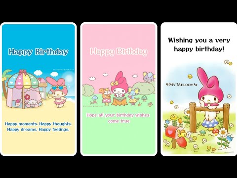 Happy Birthday Cards - My Melody Edition #shorts #happybirthday #greetings #mymelody #sanrio