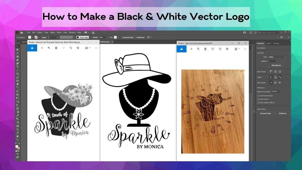 Adobe Illustrator Tips | How to Make a Black and White Vector Logo | Canva Graphics