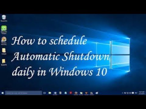How to set Window on "shutdown timer" with certain time on daily with full details window 10/8/7