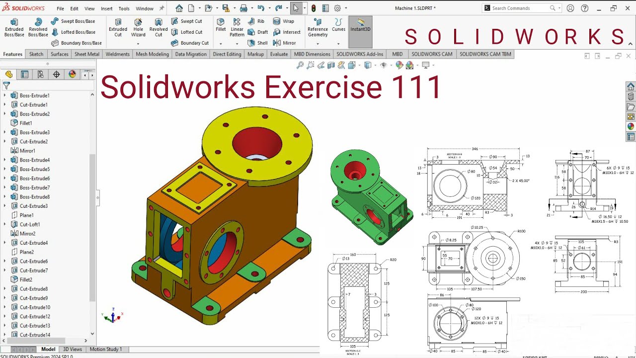 Mastering Complex Designs: Advanced SolidWorks Exercise Tutorial