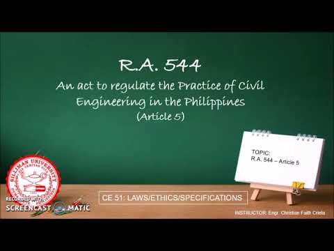 R.A. 544 - An act to regulate the Practice of Civil Engineering in the Philippines - (Part 4)
