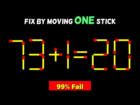 Matchstick puzzle with answer | Math puzzle game | Fix The Equation by moving 1 stick | Improve IQ