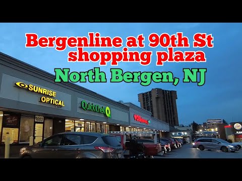 Evening walk from Bergenline at 90th St shopping plaza to around Woodcliff Ave in North Bergen, NJ