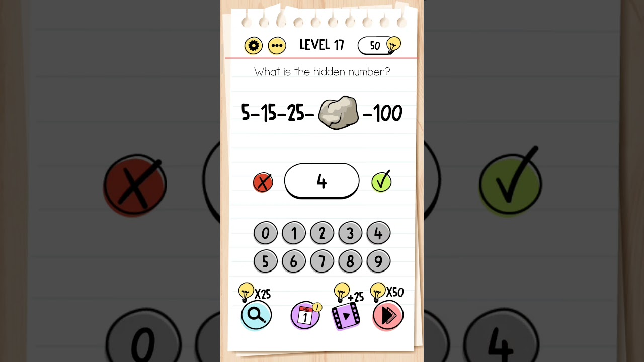What is the hidden number? Brain Test Level 17