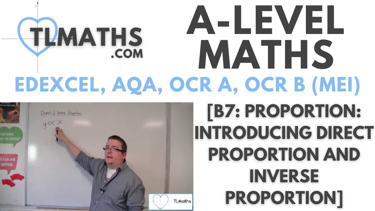 A-Level Maths: B7-26 [Proportion: Introducing Direct Proportion and Inverse Proportion]