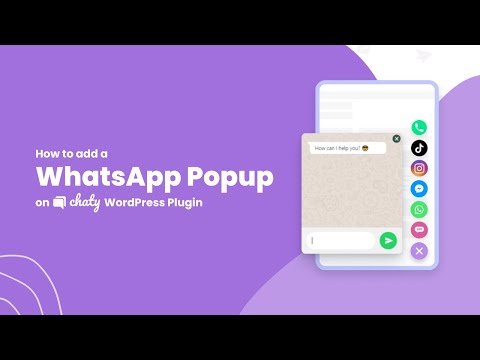Add a WhatsApp chat pop up to your WordPress website using Chaty