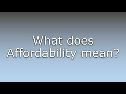 What does Affordability mean?