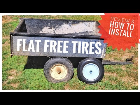 How To Install Flat Free Tires on Garden Tractor Cart / Wagon