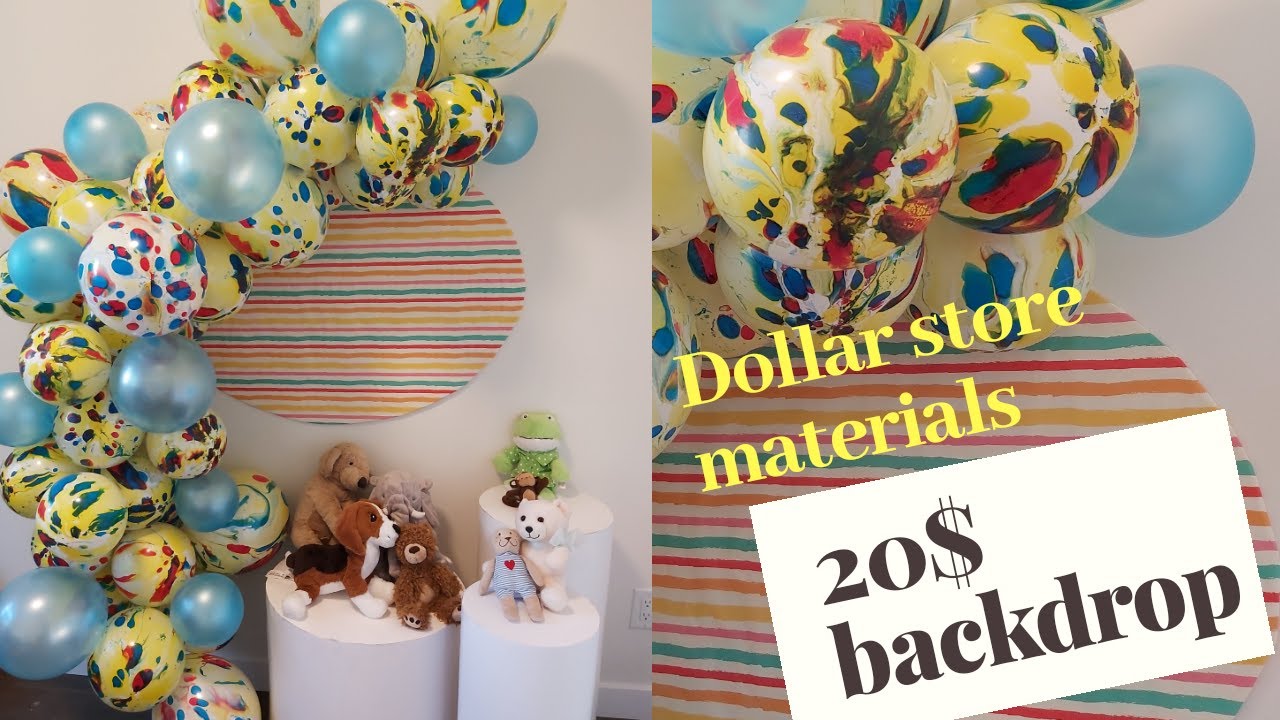 Dollar tree Balloon garland//backdrop // Marble balloon garland// dollar store balloon garland