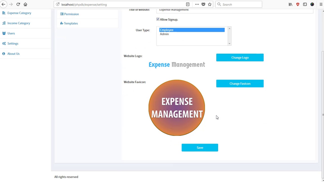Expenses Management System With PHP and MySql Database