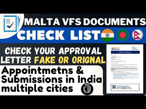 Malta VFS/Visa India Documents Check List How To Check Approval In Principle Letter Fake or Original