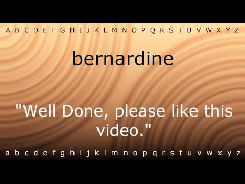 Here I will teach you how to pronounce 'bernardine' with Zira.mp4