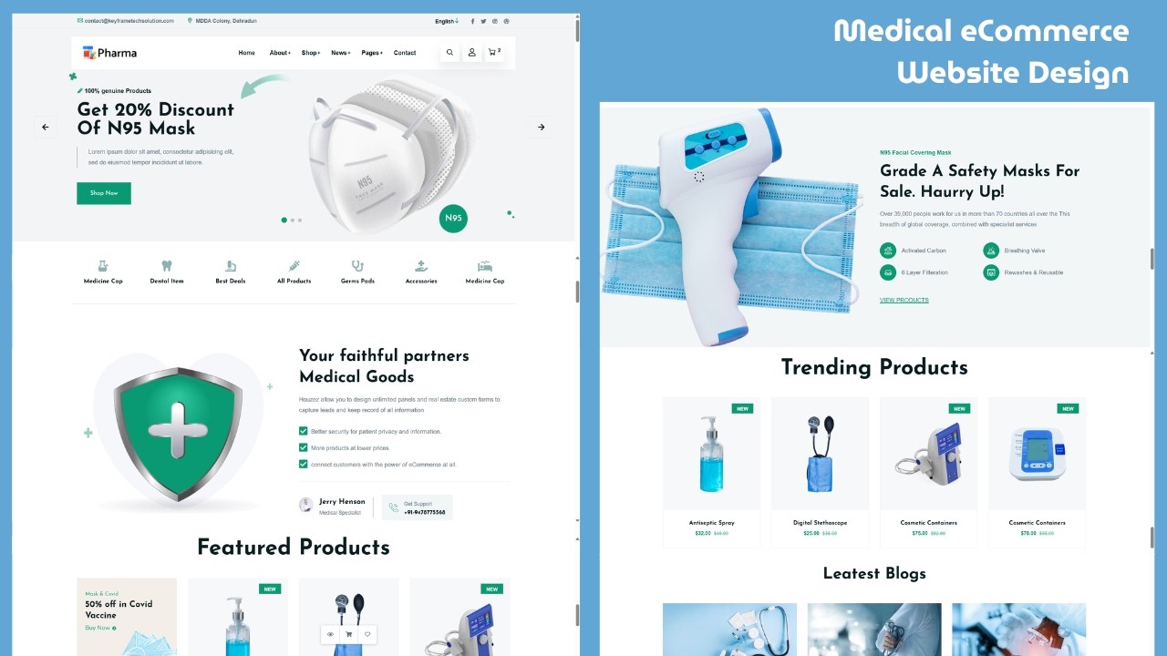 Modern Medical eCommerce Website Design | Full Frontend UI + Code Preview (2026)