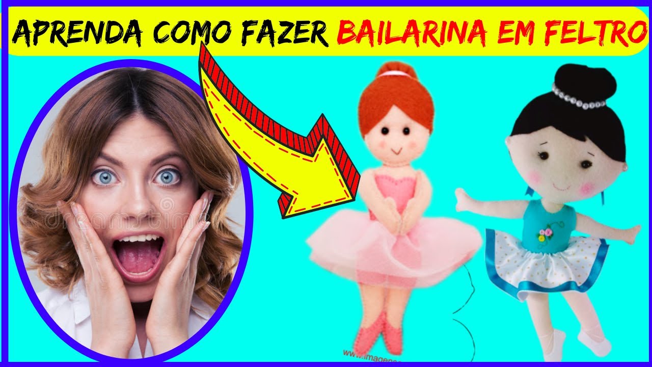 Bailarina em Feltro | Como Fazer Bailarina em Feltro | Boneco em feltro Passo a Passo