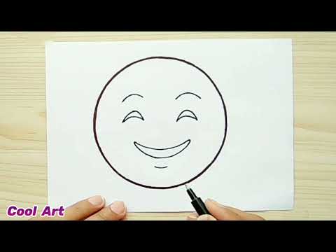 How To Draw Happy Face Emoji π| Smiley Face Emoji Drawing | Kids Easy Drawing | Emoji Day Drawing |