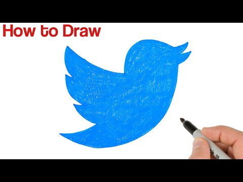 How to Draw Twitter Logo Easy art Tutorial