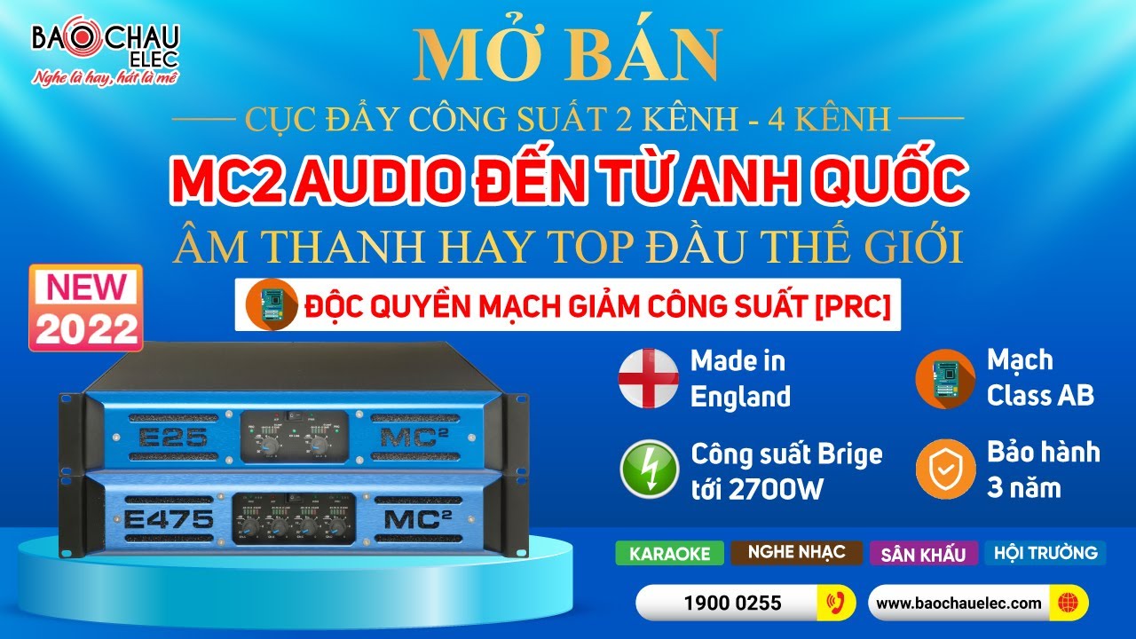 Cục đẩy công suất MC2 Audio E25 2 kênh, chính hãng,giá rẻ
