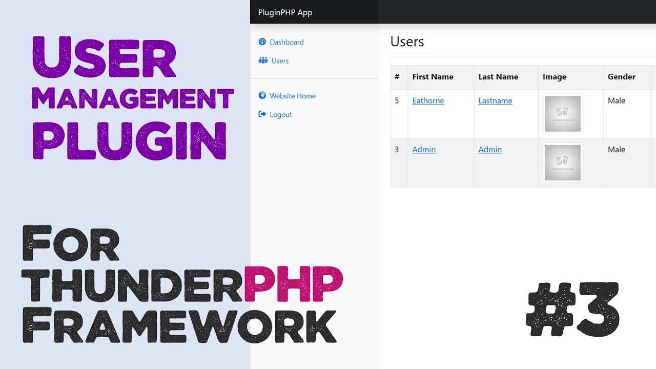 Users manager plugin for thunderPHP Framework #03 | Listing users | Quick programming tutorial