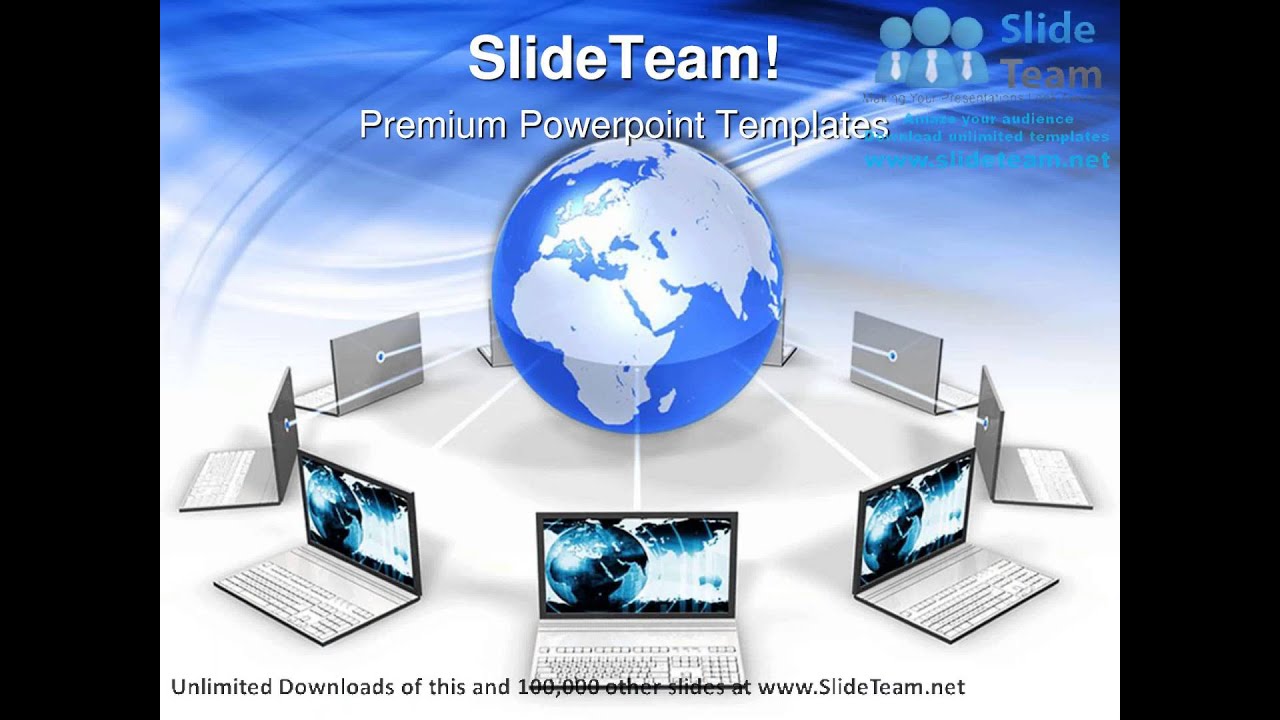 Laptops Around The World Communication PowerPoint Templates Themes And Backgrounds ppt themes
