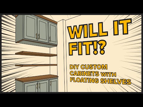 Small space, big storage! Custom Cabinets and Floating Shelves #diy