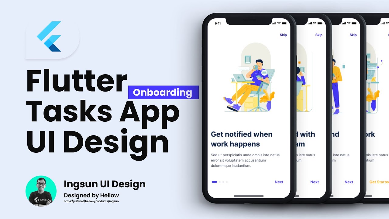 Flutter UI Tutorial - Onboarding Screen Tasks Project Management App [ ASMR Programming No Talking ]